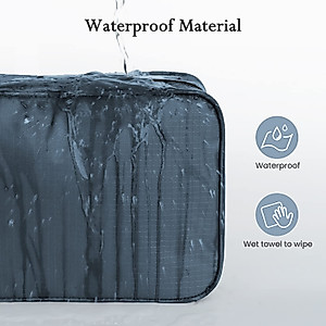 Maliton Hanging Toiletry Bag | Compact Travel Toiletry Bag for Men/Women | Foldable Mens Hygiene Bag with 4 Compartments| Waterproof Travel Bathroom Bag (Navy Blue)