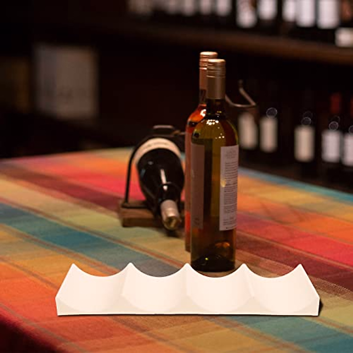 Tofficu European Style Wine Rack, Plastics Wave Shape Wine Bottle Holder, Stackable Anti Slip Countertop Wine Bottle Display for Pantry Kitchen Fridge Wine Soda Pop and Beer