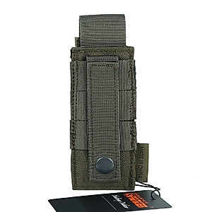 EXCELLENT ELITE SPANKER Molle Single/Double Pistol Mag Pouch Tactical Magazine Pouch Tool Organizer Holder (Single Ranger Green)