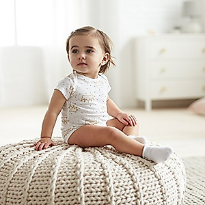 Gerber Baby Girls 5-Pack Short Sleeve Variety Onesies Bodysuits, Princess Crown, 0-3 Months