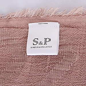 Simple&Opulence 100% Cotton Throw Blanket for Bed, Couch, Tufted Zigzag Knit Woven Boho Blanket with Tassels Soft Lightweight Breathable Cozy Blanket Farmhouse Decoration for All-Season (Dusty Rose)