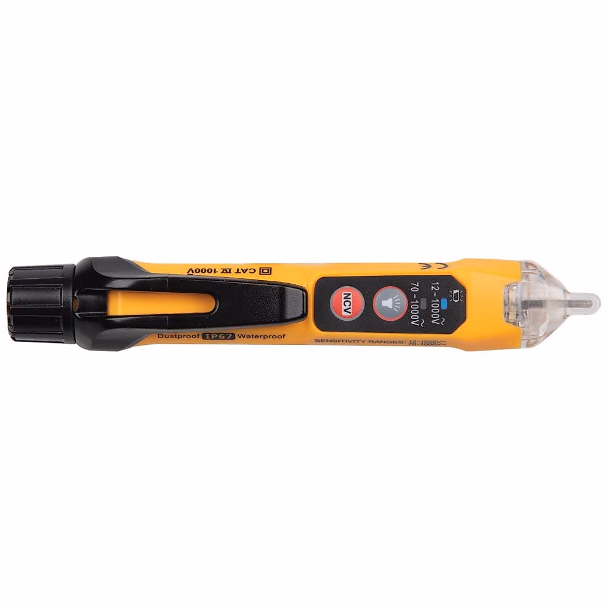 Klein Tools NCVT3P Dual Range Non Contact Voltage Tester, 12 - 1000V AC Pen, Flashlight, Audible and Flashing LED Alarms, Pocket Clip green