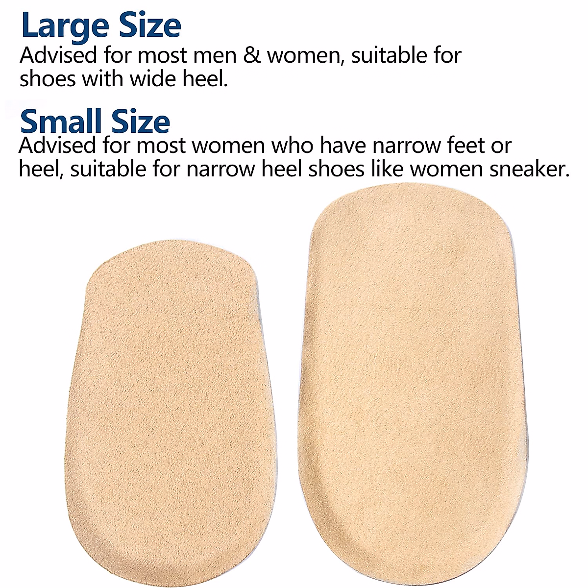 Heel Lifts, 1/2 Inch Shoe Lift, Gel Heel Raisers for Leg Length Discrepancies, Large Height Increase Insole for Men or Women, Shoe Inserts Comfort Half Foot Pads for Heel Pain - 1 Pair