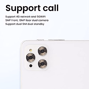 VINGVO HD Tablet, Night Reading Mode 5MP Front 13MP Rear 4G Calling Tablet 100-240V for Android 11 for Reading (White)