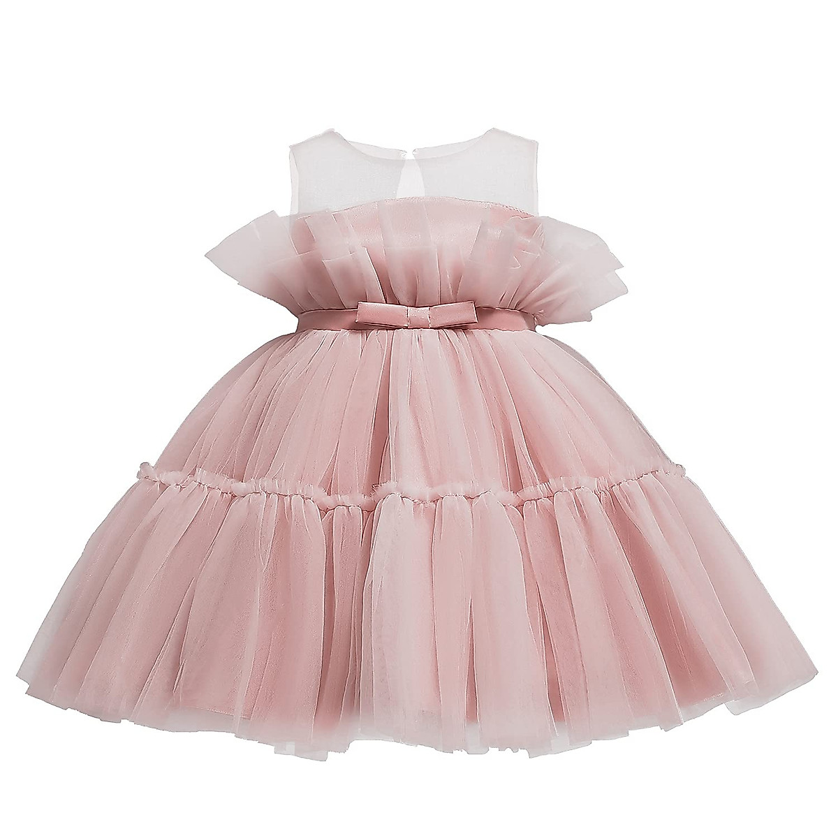 Nileafes Toddler Formal Dress Tulle Fluffy Dresses Baby Girls Princess Dress Size90 (1-2 Years,766 Pink-N)