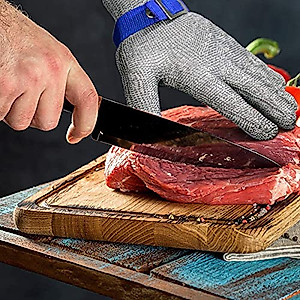 Schwer ANSI A9 Cut Resistant Glove, Food Grade Stainless Steel wire Mesh Metal Gloves, Knife Cutting Gloves for kitchen Mandoline Slicing Butcher Meat Cutting Oyster Shucking Fish Fillet（L, 1 PCS）