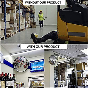 Convex Mirror Concave Mirror 9"(22cm) Corner Mirror Blind Spot Office, Driveway, Offices, Stores Traffic Safety Mirror Adjustable Fixing Bracket Cubicle Mirror Convex