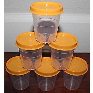 Tupperware Classic Sheer Midgets Set of 6 Goldenberry