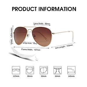 JOOX Polarized Aviator Sunglasses for Women Men, UV400 Protection Lens and Lightweight Metal Pilot Frame