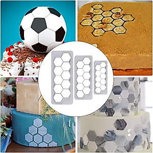 Mity rain Hexagon Cookie Cutter - Geometric Multicutter- Football Cake Fondant Cutter - 3 Size,Hexagon Biscuit Cutters,Novel Creative Cake Decorating