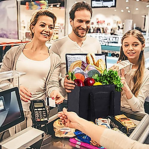 WOILIFE 4 Pack Insulated Grocery Bag, Reusable Shopping Bags for Groceries Heavy Duty, X-Large Insulated Cooler Bag for Food Delivery Collapsible with Strong Handle& Zipper