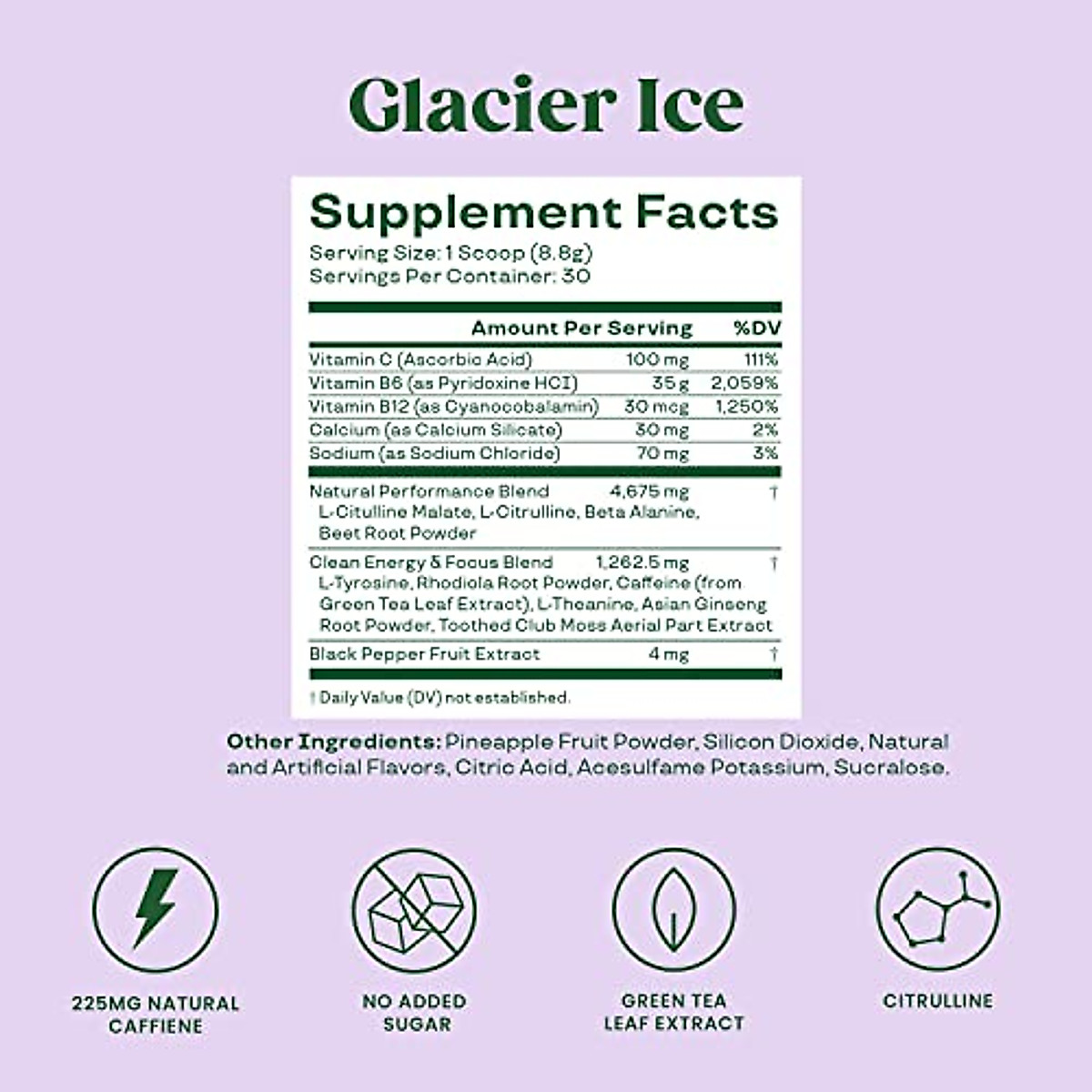 Bloom Nutrition Pre Workout Powder, Amino Energy with Beta Alanine, Ginseng & L Tyrosine, Natural Caffeine Powder from Green Tea Extract, Sugar Free & Keto Drink Mix (High Energy Gacier Ice)