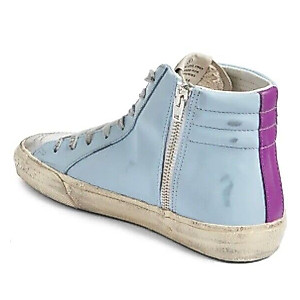 Golden Goose Women's Light Blue Leather Slide High Top Sneakers (us_footwear_size_system, adult, women, numeric, medium, numeric_8)