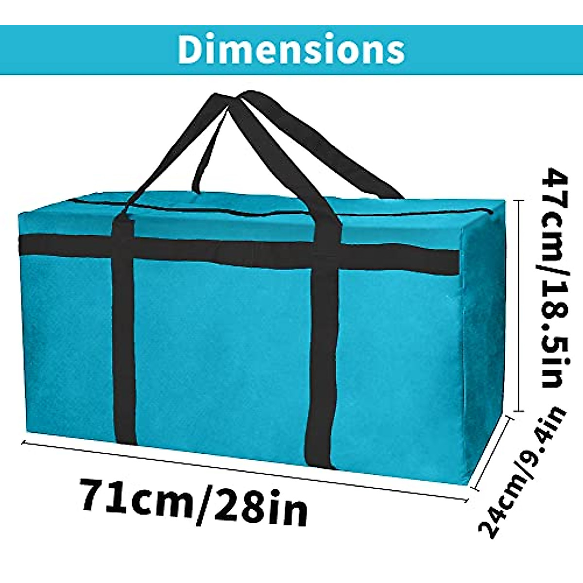 SKRYUIE Heavy-duty Oversized Storage Bag Tote Bag Reusable Mobile Bag, Light Green Moving Bag, Clothes Storage Belt, Strong Zipper and Handle, Can Be Used for Storage, University Dormitories