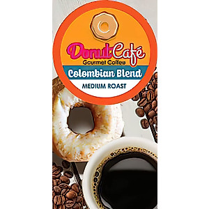 Donut Café - Coffee Gourmet Pods, Colombian Blend, Medium Roast – Non-GMO, Gluten Free – Compatible with Keurig K Cup Brewers – Smooth & Delicious – 80 Count