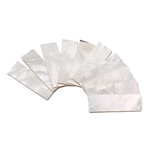 Ogdni Guitar Inlay Material,10Pcs Flat Rectangle White Mother of Pearl Shell Blank Material for Guitar Banjo Mandolin Parts (GF122)