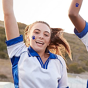 FashionTats Blue Paw Prints Temporary Tattoos (20-Pack) | Skin Safe | MADE IN THE USA | Removable