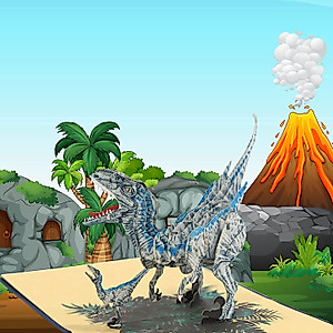 CUTE POPUP - Father's Day Card, T-rex Dinosaur Pop Up Card | Birthday Pop Up Card | Pop Up Cards for Kid | Birthday Card - Perfect Keepsake for Mom, Daughter or Anyone