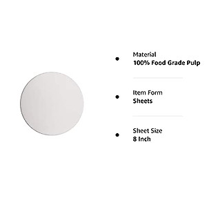 8 Inch Parchment Paper Rounds, Set of 100, Non Stick Baking Parchment Circles for Round Cake Pan, Springform Pan, Tortilla Press and so on