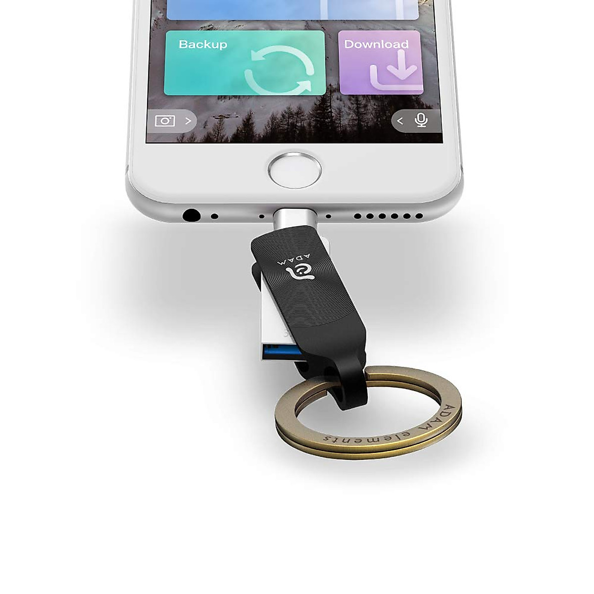 ADAM elements iKlips Duo+ 128GB MFi Certified Premium Flash Drive Compatible with iPad, iPhone (128GB, Obsidian Black)