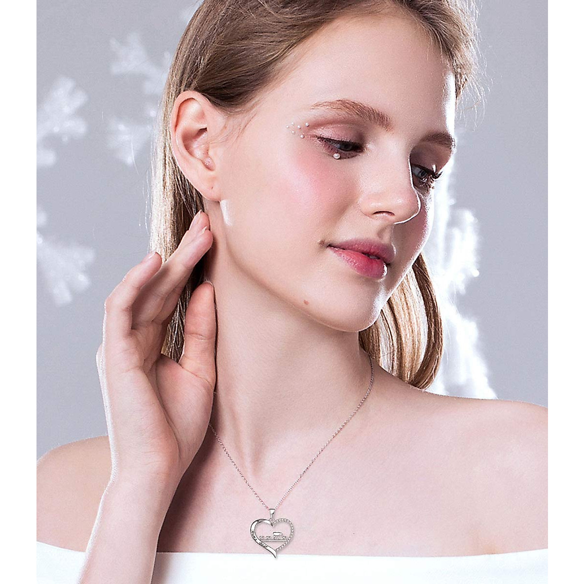 MUATOGIML Mothers Day Gifts 925 Sterling Silver Engraved Mama Bear Mother Daughter Love Heart Pendant Necklace, Jewelry Gifts for Mom Women Wife