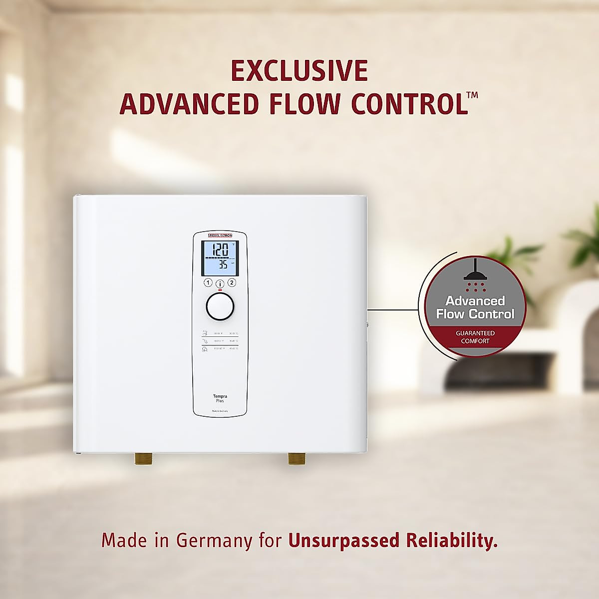 Stiebel Eltron Tankless Water Heater – Tempra 24 Plus – Electric, On Demand Hot Water, Eco, White, 20.2