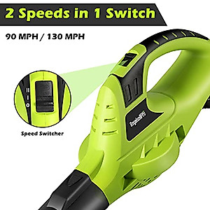 Dr.me Leaf Blower, 20V Cordless Leaf Blower with Battery & Charger, Electric Leaf Blower for Lawn Care, Electric Leaf Blower Battery Powered for Snow Blowing & Cleaning Green JH412101800U