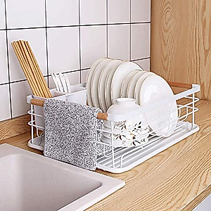 PDGJG Metal Paint Sink Drain Rack Kitchen Shelves Supplies Storage Sink Dish Rack Dish Drainer Accessories Organizer