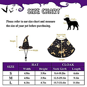 Mogoko Halloween Witch Dog Costumes, Pet Halloween Cosplay Hoodies, Adorable Cat Costume,Animal Fleece Cloak Warm Outfits Clothes for Puppy Small Dogs Cats