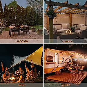 Solar String Lights Outdoor 46ft 100LED Crystal Globe Lights, Solar Powered with USB, IP67 Waterproof Patio Lights, 8 Modes, Outdoor Decoration for Pool Garden Patio Porch Party Christmas Wedding