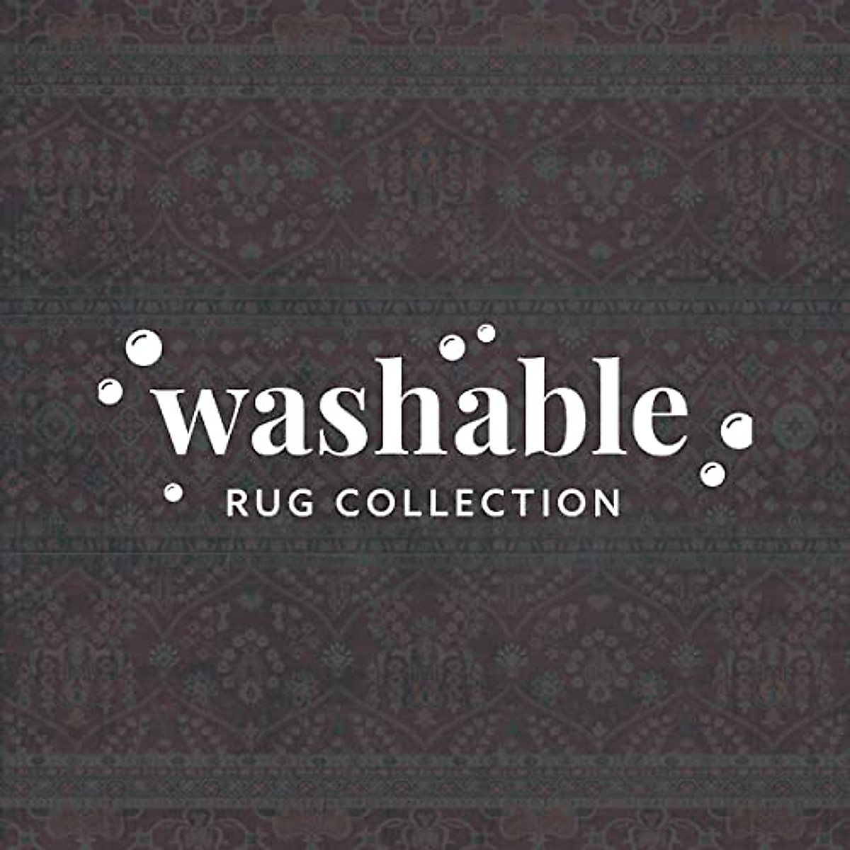 Linon Home Decor Products The Anywhere Washable Rug Yarit Garnet & Ivory 3' X 5' Accent Rug
