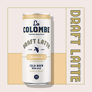 La Colombe Vanilla Draft Latte - 9 Fl. Oz. 4 Pack - 100% Arabica, Single-Origin, Brazilian Cold Brew Coffee with Lactose-Free Foamy Milk, Premium Coffee On the Go, 115mg Natural Caffeine