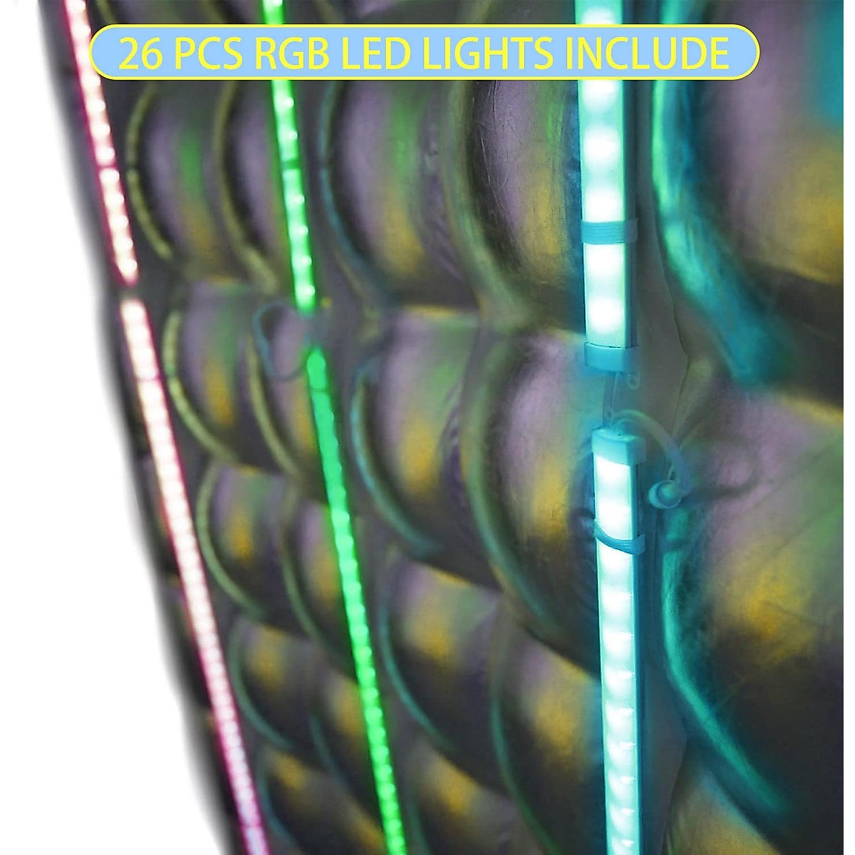 Inflatable 360 Photo Booth Enclosure, RGB Lights Backdrop Photobooth 10ft (Width) x 8ft (Height) for Party Events Live Streaming Rental