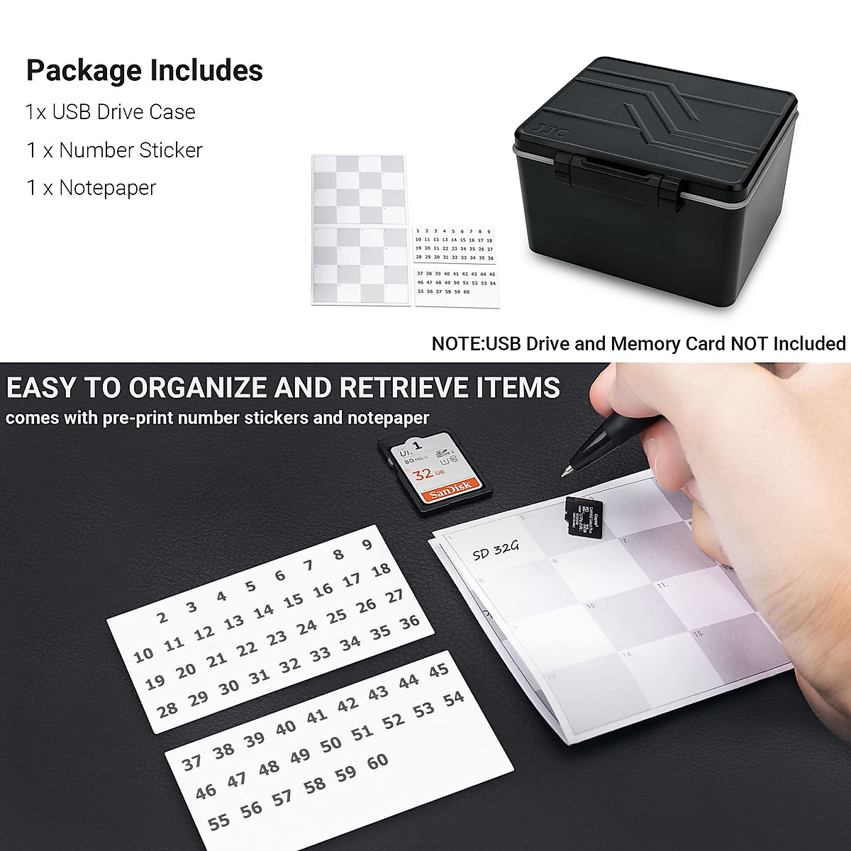 53 Slots USB and SD Card Case for 18 Flash Drive 8 Mini Driver 9 SD and 18 Micro SD Card,USB Drive Case Hard,Shockproof Water-Resistant,Pen Drive Case USB Flash Drive Thumb Drive Storage Organizer