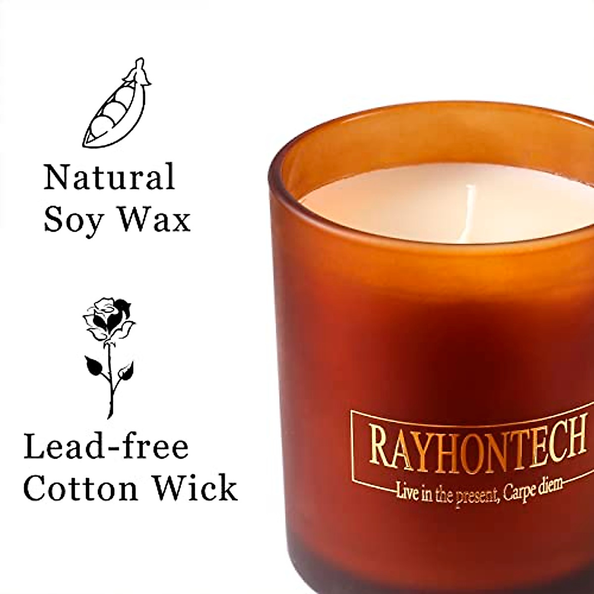 English Pear Freesia Soy Candles in Jars Scented, Aromatherapy Candle Gift for Men, Long Lasting Candles for Home Scented, 7.8Oz