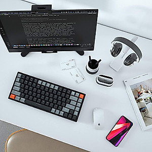 Vissles V84 Wireless Bluetooth/USB Wired Mechanical Keyboard with Wrist Hot Swappable Mechanical Gaming Keyboard Compact 84 Keys Tenkeyless RGB Dynamic Backlit for Mac Windows, Gateron Red Switch