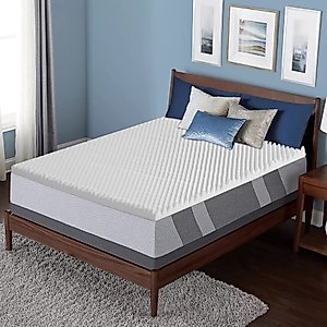 Spring Solution 2-inch Convoluted Egg Shell Bed Topper with Breathable Foam | Soft, Comfortable and Relaxing Bed Top Padding, Mattress Toppers Provide Support for Back and Lower Back, Twin, White