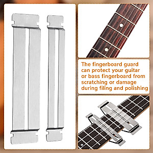 Boao 3 Sets Guitar Fret Protector Fingerboard Guards Stainless Steel Fretboard Protector Bass Guitar Fret Guards for Dressing and Polishing Frets Guitar Tool Luthier Tool Fret Polishing Kit