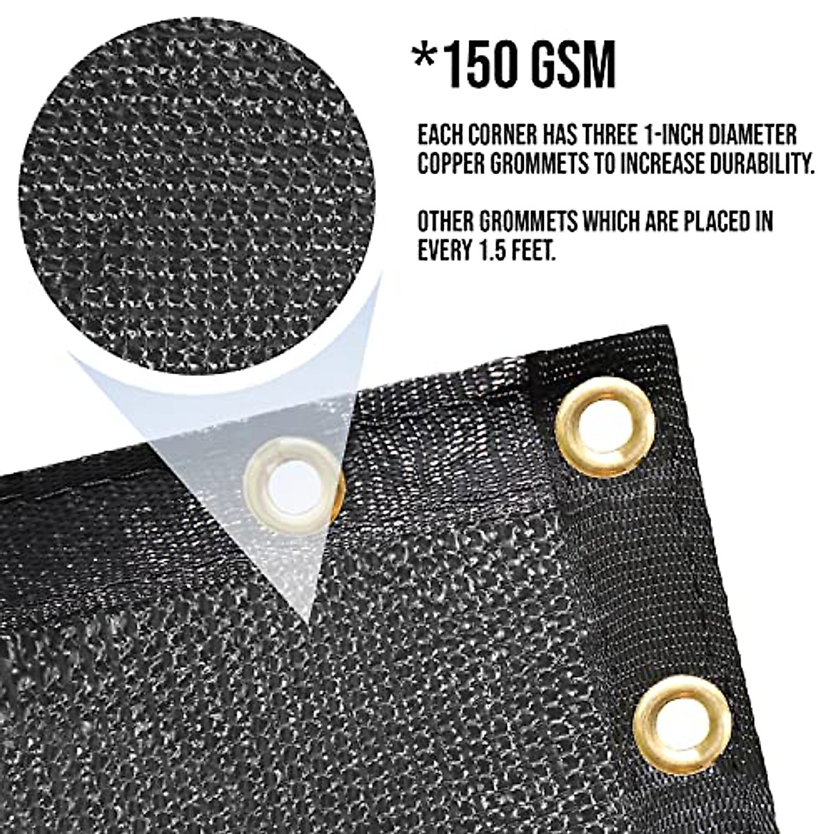 E&K Sunrise 8' x 25' Privacy Fence Screen with Grommets, Outdoor Windscreen Fence Covering Privacy Screen UV Blockage for Backyard Garden Patio, Zip Ties Included (Black)