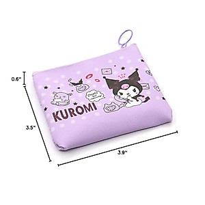 JADOUR Anime Sanriio wallet with cinnamon roll accessories necklace bracelet badge keychain lanyard small wallet for women (kurome)