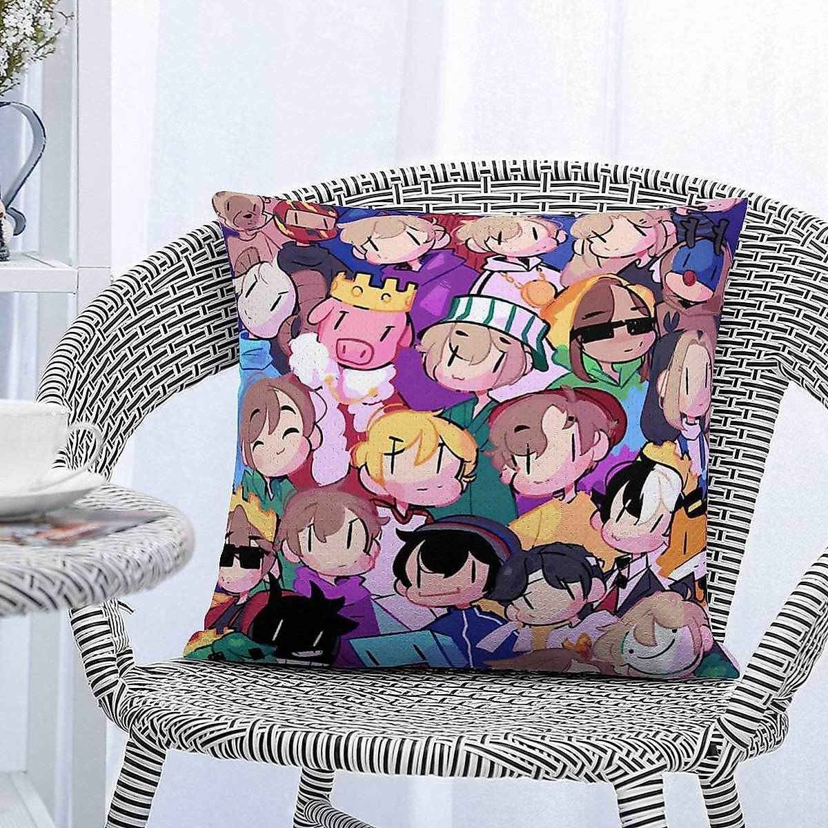 ZDZHWX Flip Sequin Pillow Cases Reversible Sequin Square Cushion Cover for Decor Bedroom Sofa Car 16 x 16 Inches