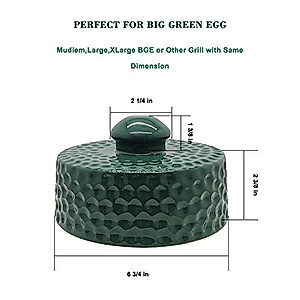 Ceramic Damper Top for Medium Large and XLarge Big Green Egg,Dual Function Ceramic Grill Top Damper,Kamado Accessories Charcoal Grill Top Parts Replacement for Easy Grasp and Anti-Hot