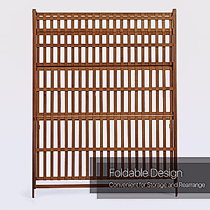 MoNiBloom Folding Bamboo Ladder Shelf 4 Tier Flower Pot Plant Display Rack Stand Organizer Holder for Home Garden Patio Balcony Indoor Outdoor Use, Brown
