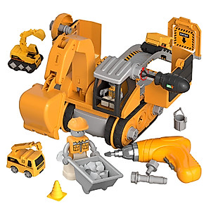 Construction Truck Toy Excavator Take Apart Tonka Building Toys for 3+ Year Old Boys