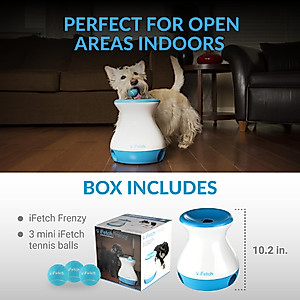 iFetch Frenzy Interactive Dog Toy, Self Fetch Mini Tennis Ball Machine for Small and Medium Dogs, Includes 3 Tennis Balls, Mental Stimulation Brain Game