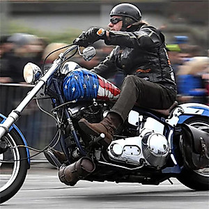 German Style Open Face Beanie Helmet, Low Profile Open Face Helmets for Men Women, DOT Approved Chopper Motorcycle Half Helmet, Small and Light Summer Cool Skull Cap Helmet -Lvory White-XL