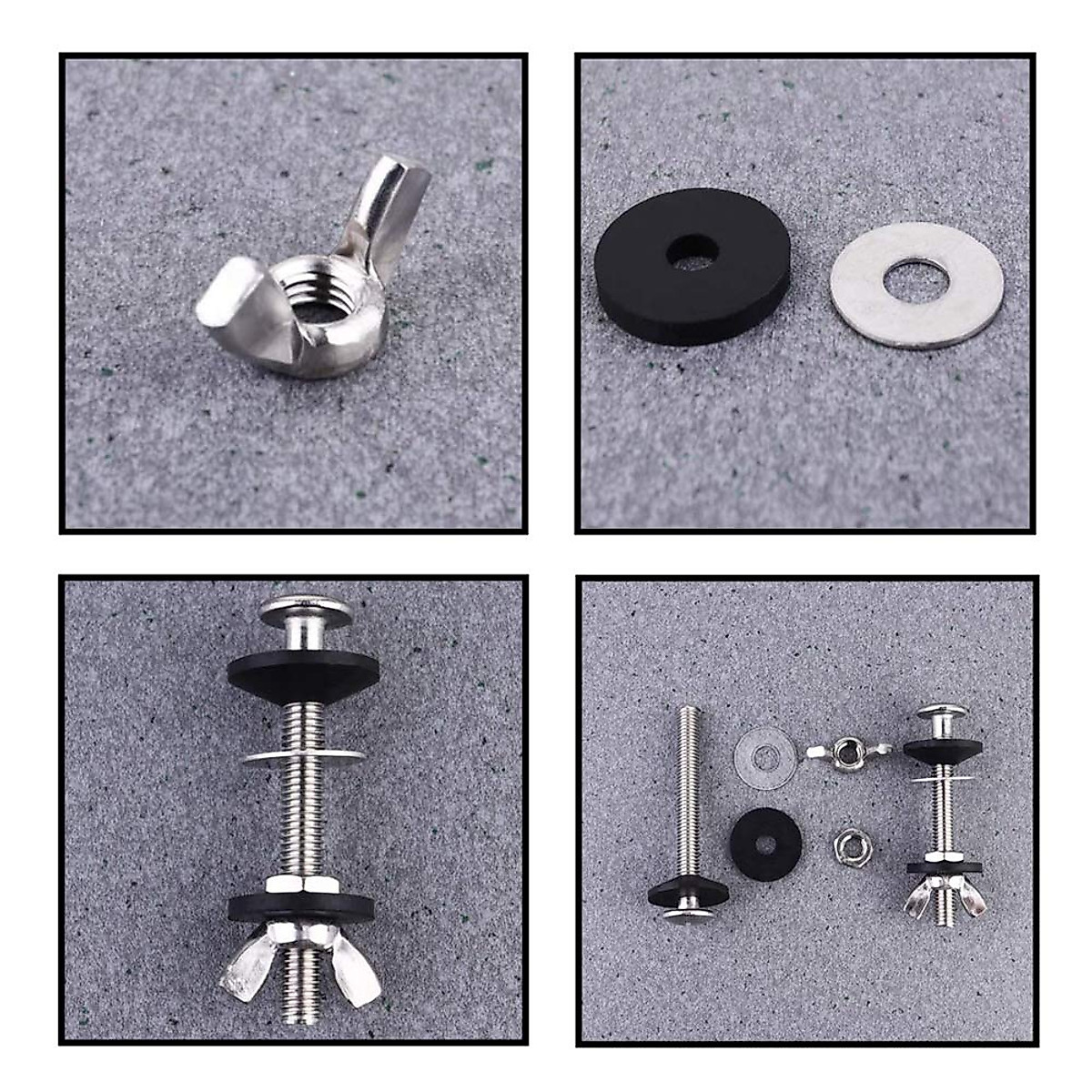 2 Pcs Leaking Toilet Close Coupling Toilet Bolts and Seal Set Toilet Bolt Set to Floor Kit Repair Fixings for Toilet Bidet