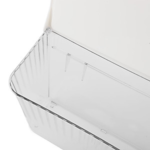 4L Wall Mounted Laundry Basket with Lid, Multifunction Wall Hanging Laundry Storage Container Organizer for Bathroom (Transparent)