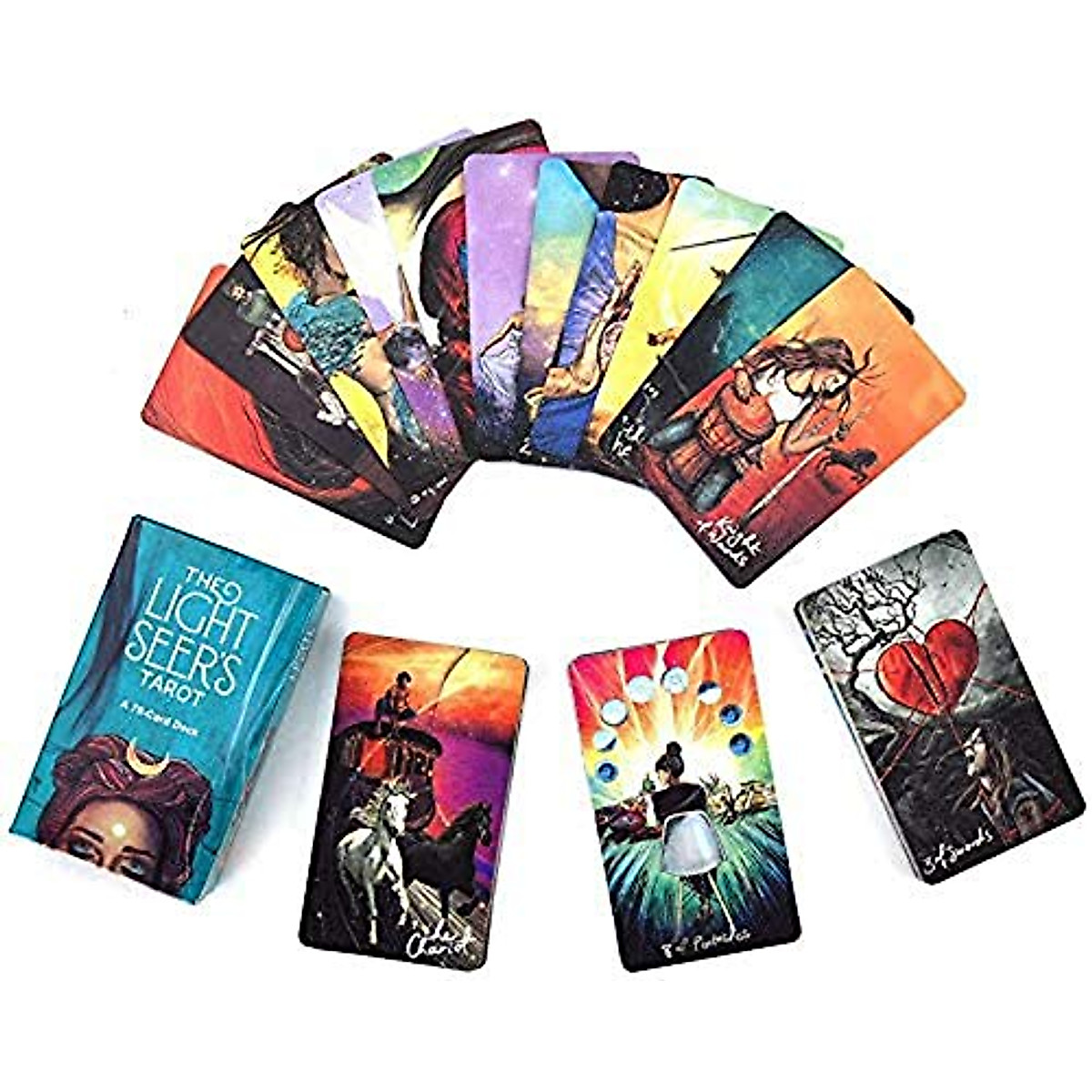 Light Seer's Oracle Tarot Cards with PDF Instructions, Family Travel Board Deck Games Guidance Divination Fate Playing 78 Cards
