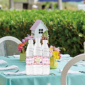 32 Pcs Alice in Wonderland Water Bottle Stickers, Alice Tea Party Water Bottle Labels, Alice Birthday Bottle Wrappers, Bridal Shower Party Decorations - Pink